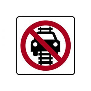 R15-6 No Motor Vehicles on Tracks Sign https://translineinc.com/wp ...