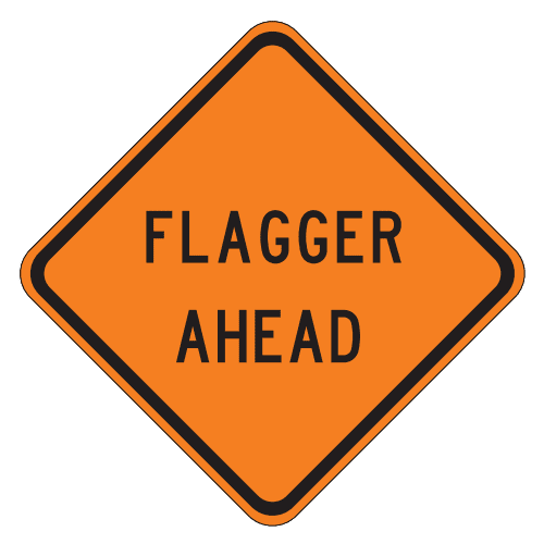 CW20-7aD Flagger Ahead Sign - Transline Industries