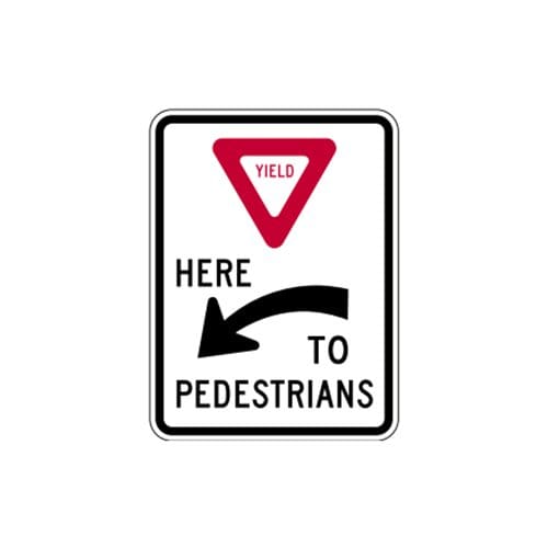 R1-5aL Yield Here to Pedestrians Sign - Transline Industries
