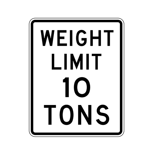 R12-1 Weight Limit 10 Tons Sign - Transline Industries