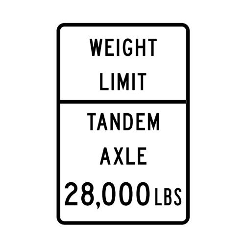 R12-2cT Weight Limit Axle Tandem Sign - Transline Industries