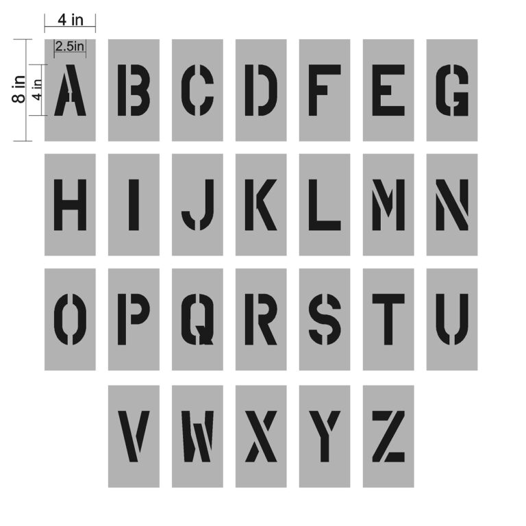 Parking Lot Stencils: Individual Letters & Numbers - Transline Industries